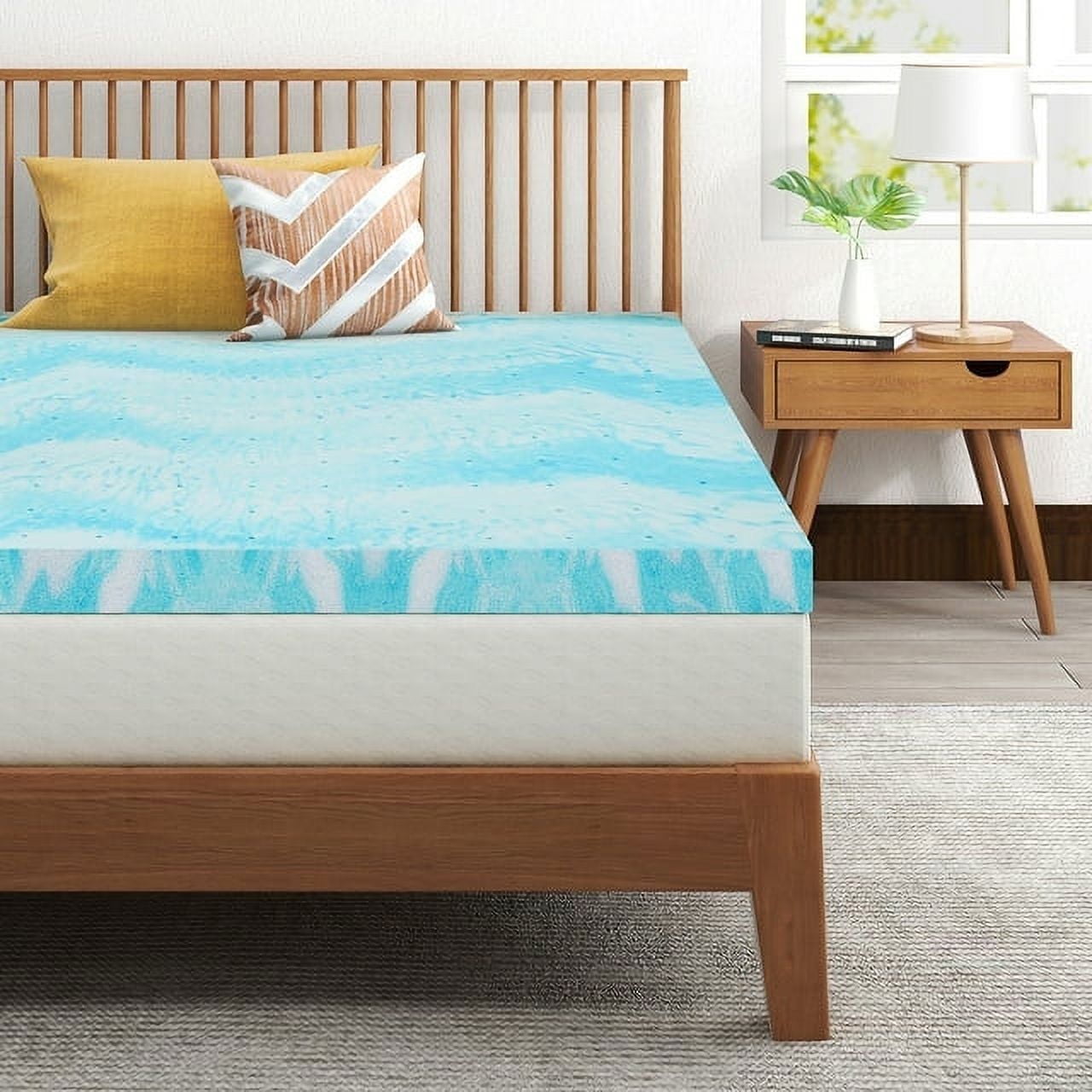 Atilioo Gel Memory Foam Mattress Topper, 3” Full Size, Ventilated Soft ...