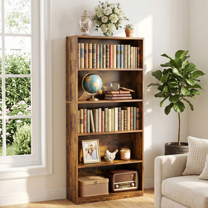 TINKLE WELL 5-Tier Bookshelf, Open Bookcase and Bookshelves, 53 Inch ...