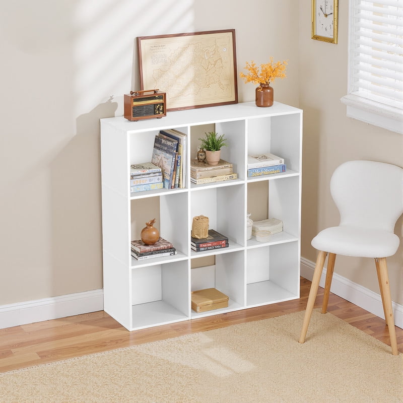 Beddle 9-Cube Storage Organizer, Open Bookshelf with Removable Back ...