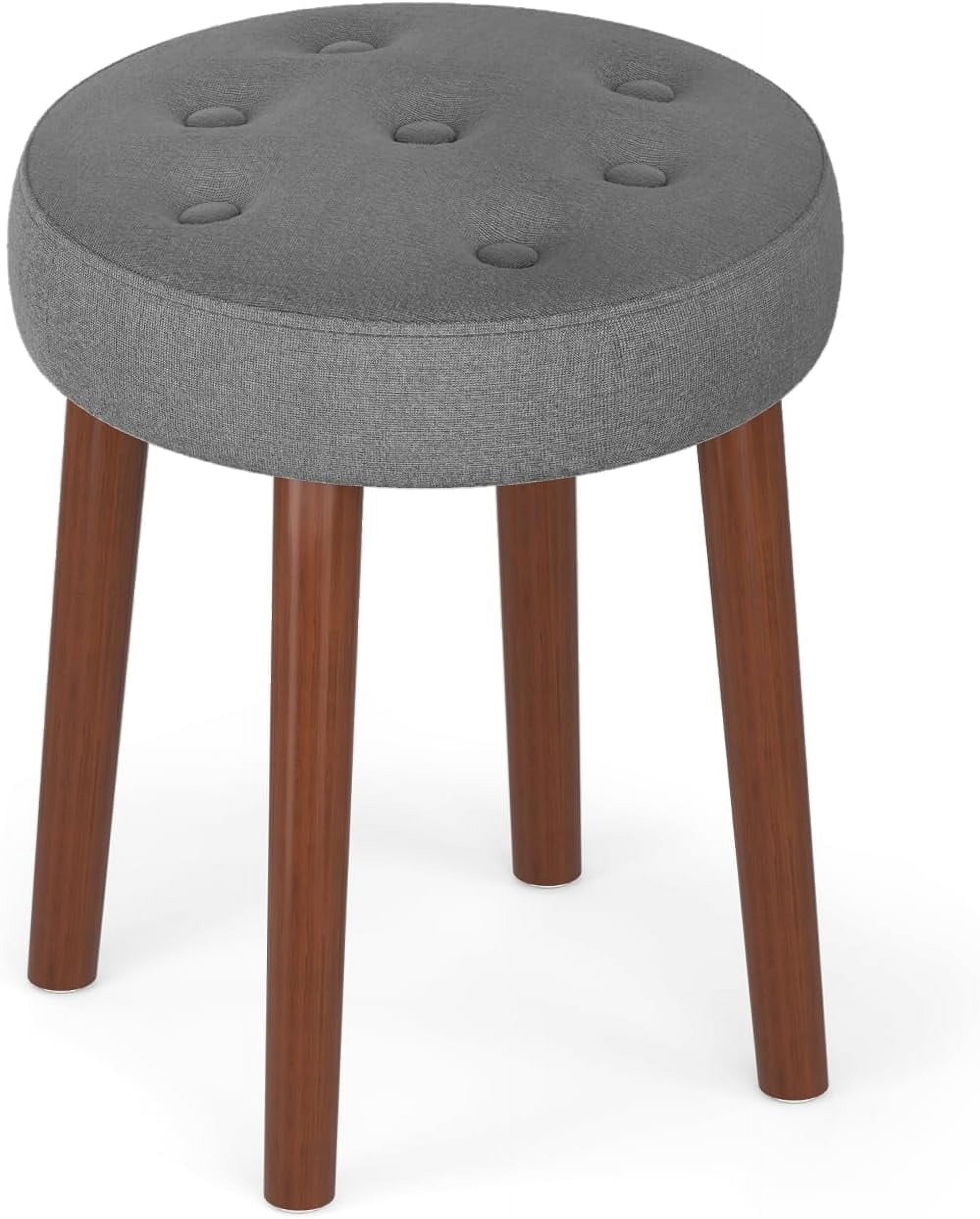 TINKLE WELL Vanity Stool Chair Round Upholstered Ottoman Makeup Chair ...