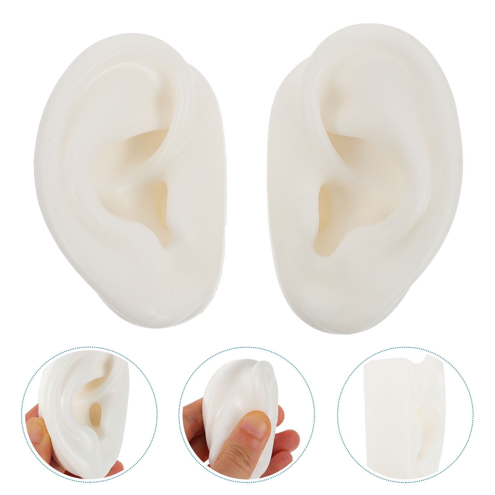 IMIKEYA 1 Pair Artificial Ear Model for Jewelry Storage White Lifelike ...