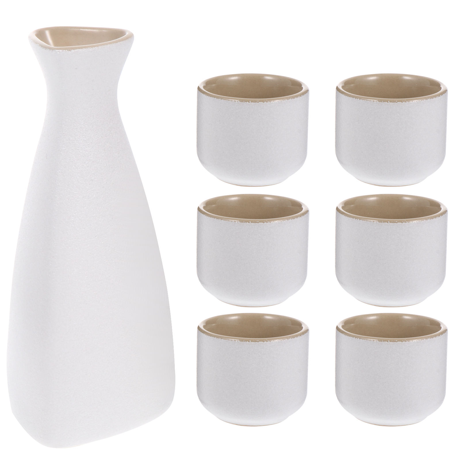TINKSKY 1 Set Ceramic Wine Glass Set White Party Cups Tea Stackable ...