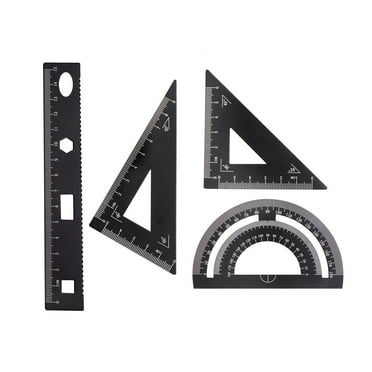 Mr. Pen Geometry Set, 4 Pack - Metal Protractor, Aluminum Ruler, Set ...
