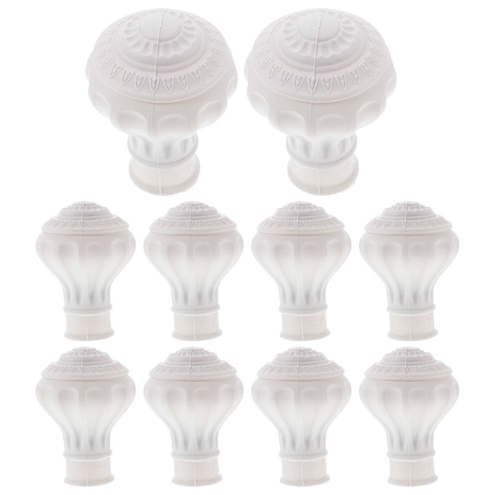 NICEXMAS White Curtain Finials Curtain Rod Finials Home Decor 12Pack ...