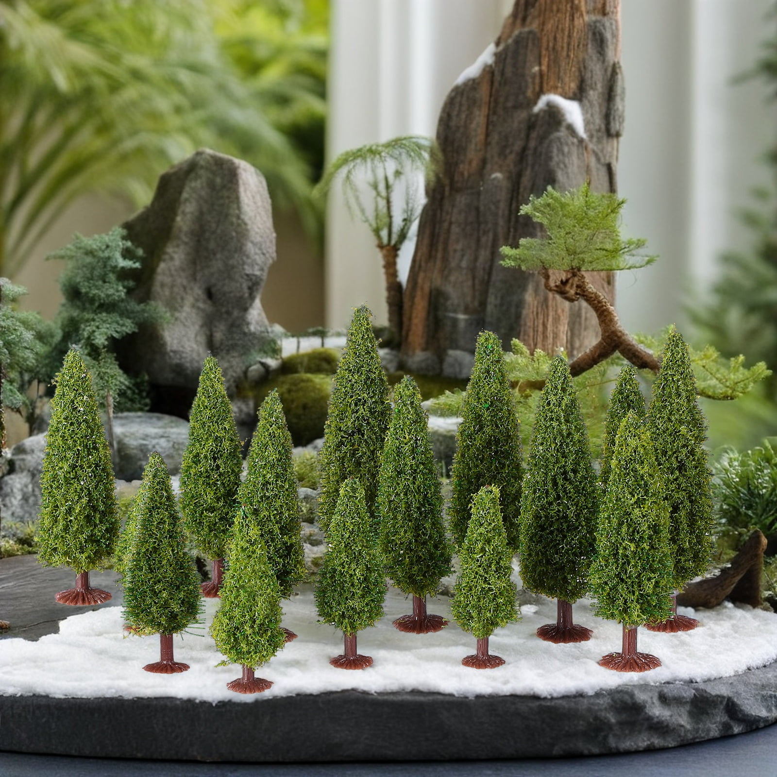 TINKSKY 15Pcs Plastic Model Trees For Train Track Props And Desk ...