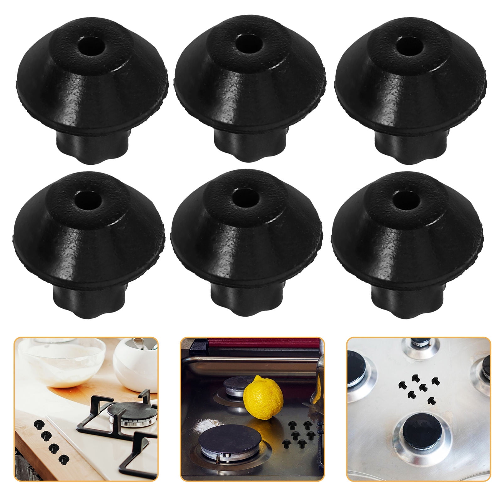 NICEXMAS Gas Stove Accessories Rubber Feet Black Anti-slip Kitchen Use ...