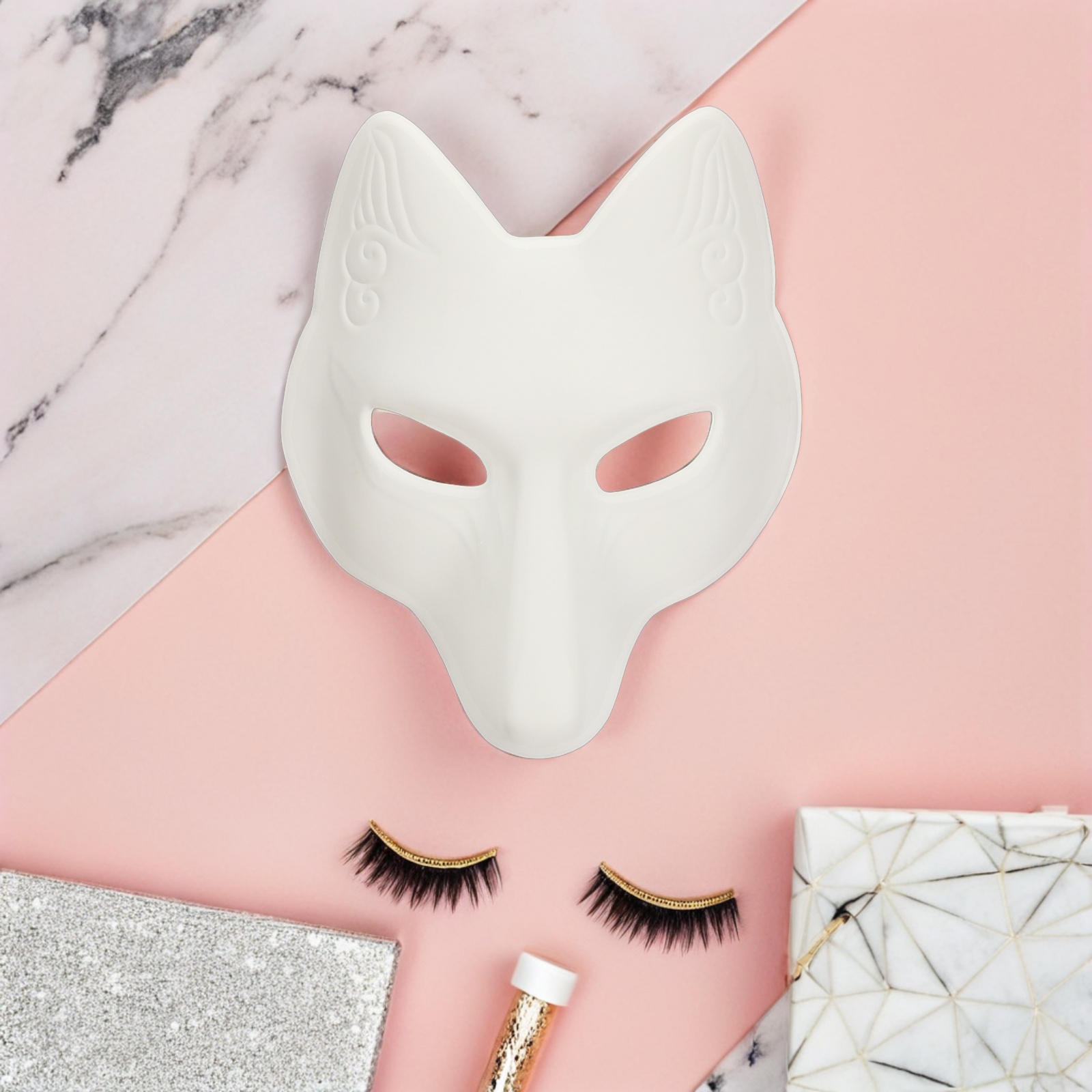 TINKSKY 1Pack Mask Fox Shape DIY Unpainted For Parties And Masquerade ...