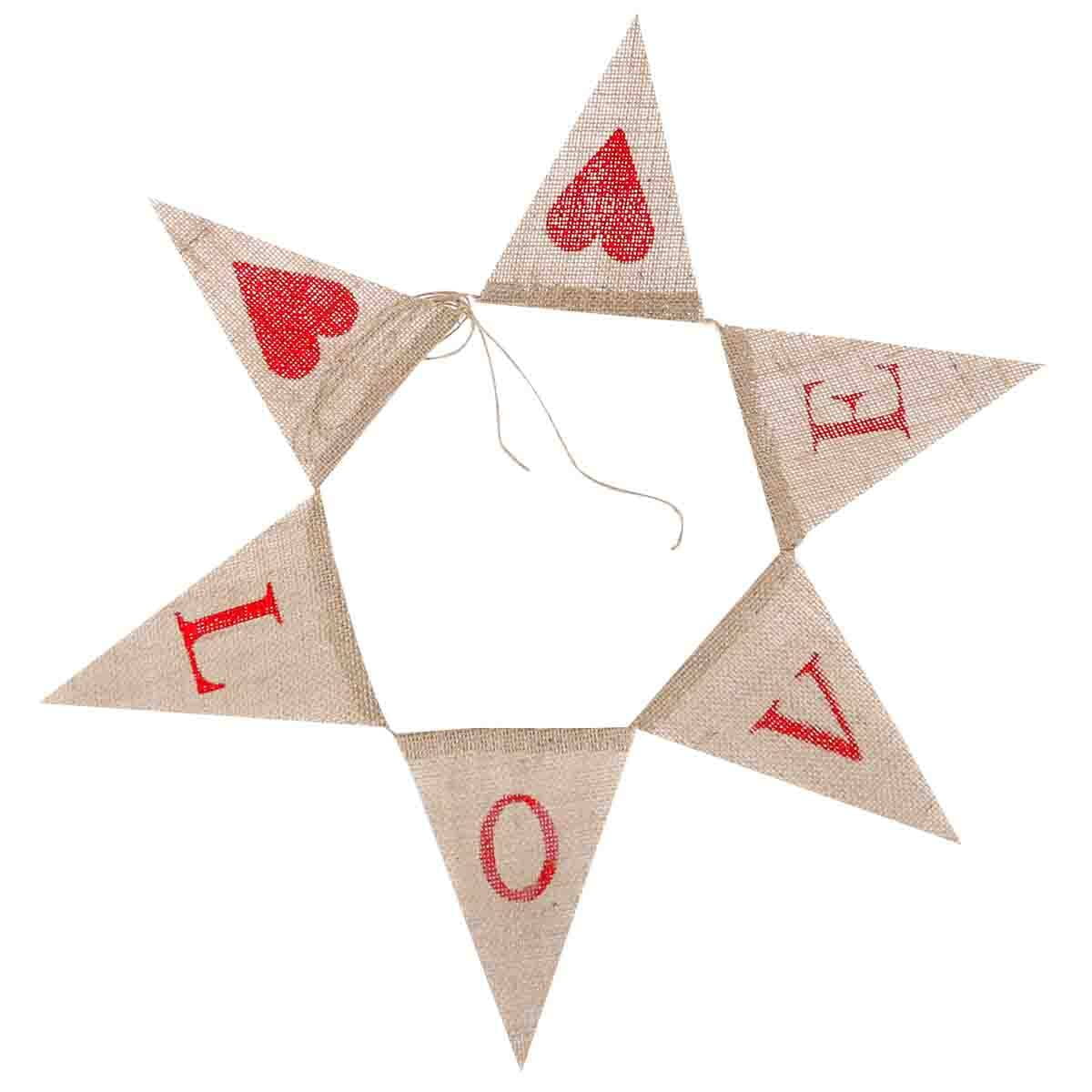 TINKSKY 2 Meters LOVE Letters and Hearts Valentine's Day Bunting ...