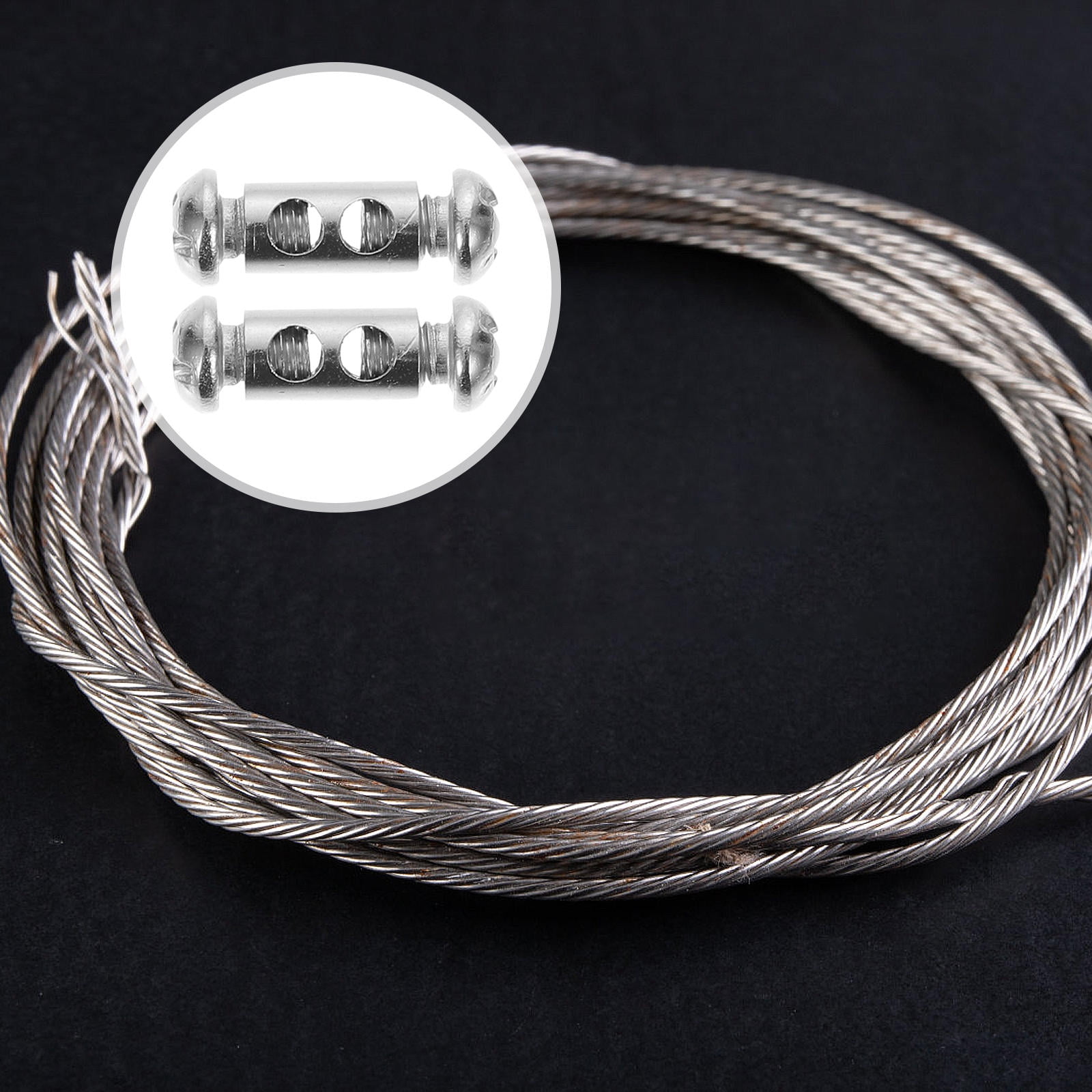 TINKSKY 20pcs Metal Cable Clamp Double Hole Stainless Steel Fixation ...