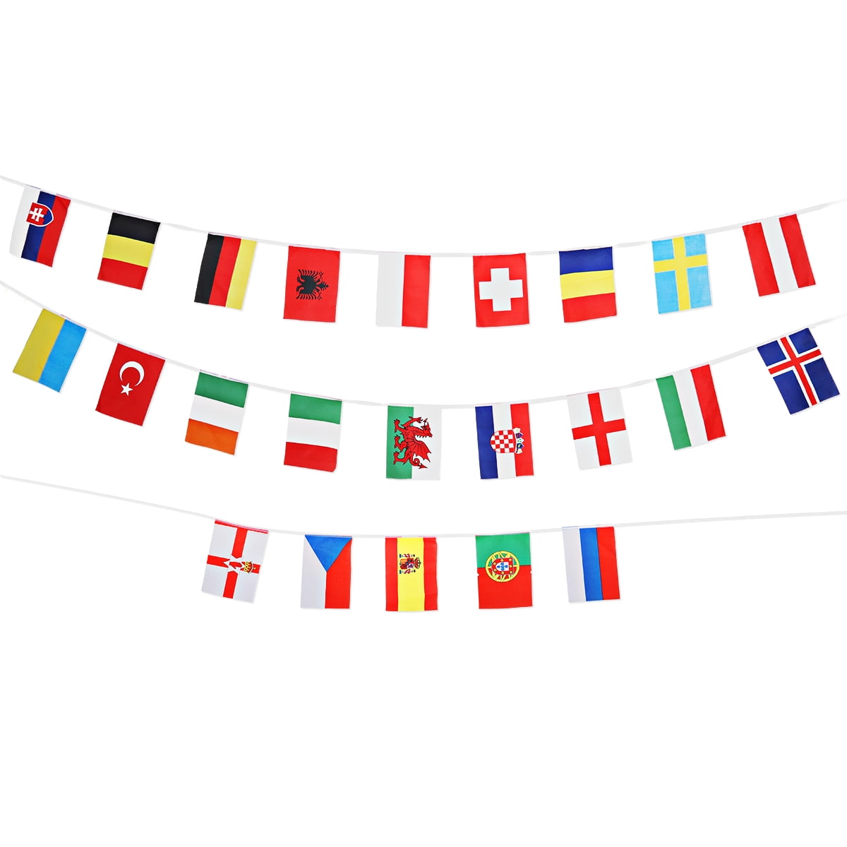 TINKSKY 24 Countries Flags Bunting European Football Championship ...