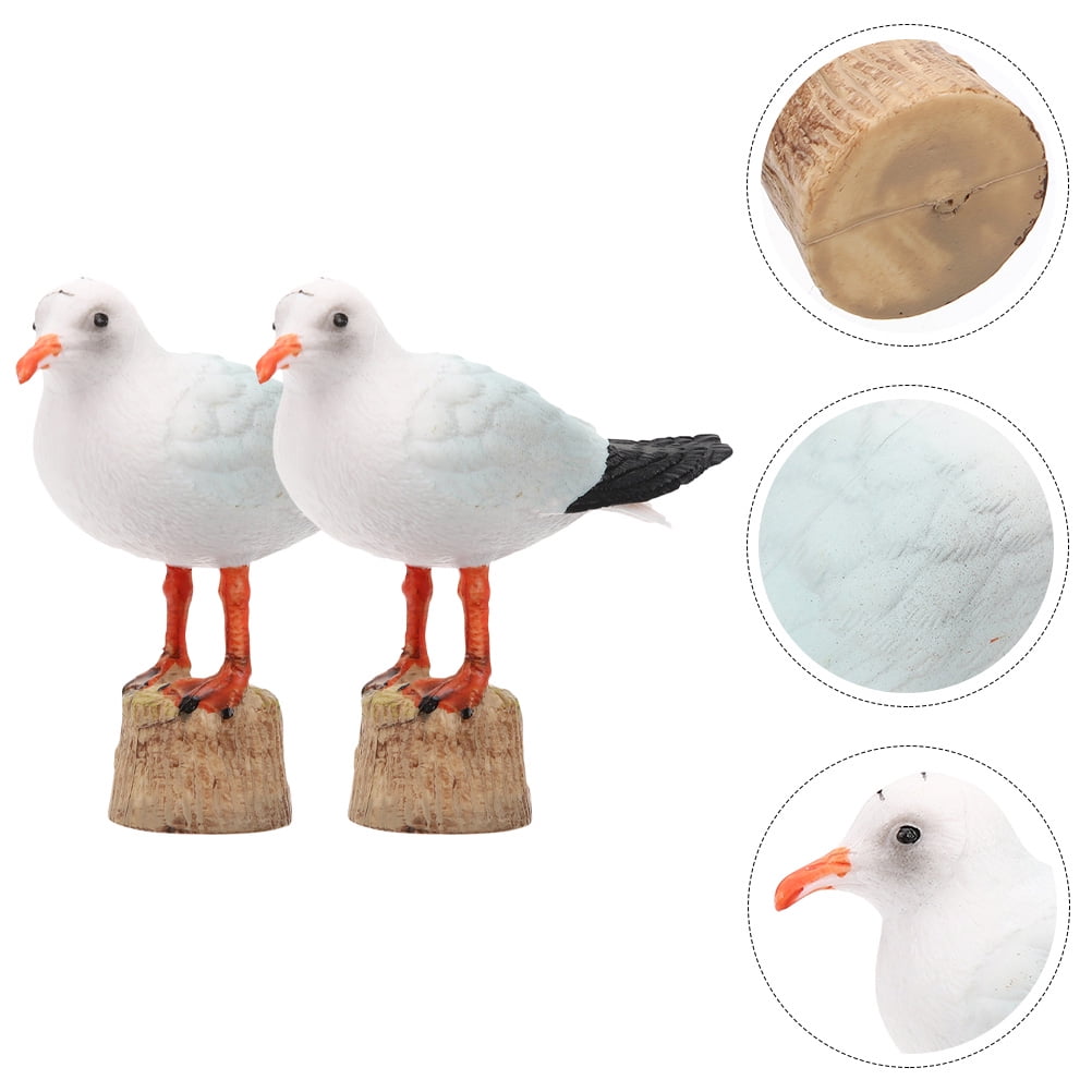 IMIKEYA 2Pcs Seagull Bird Figurine Multi Color Desktop Decoration for ...