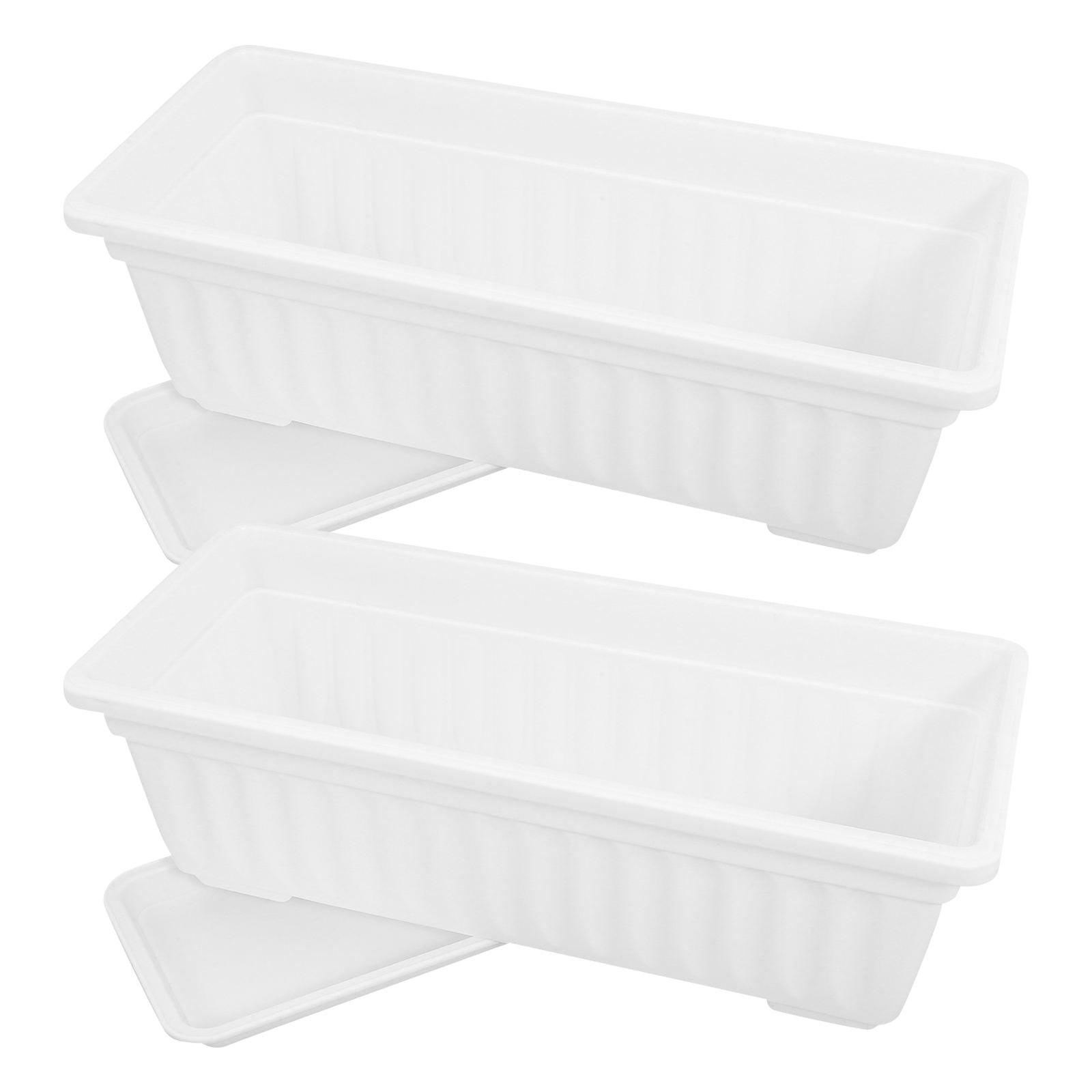 NICEXMAS 2-Pack Plastic Planter Boxes for Patio and Window Gardens ...