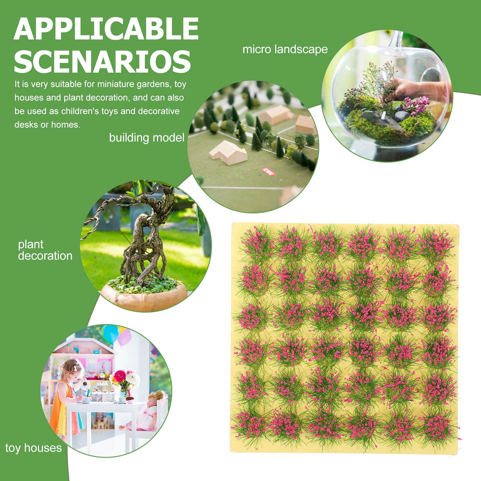 TINKSKY 36 Pieces Per Sheet of Grass for Diorama Static Flower Tuft ...