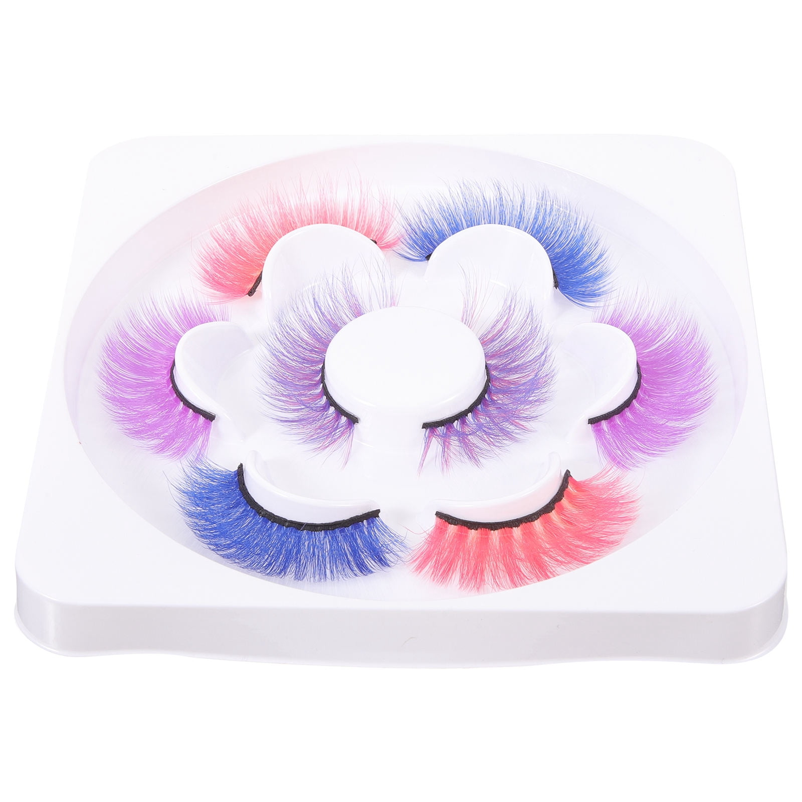 TINKSKY 4 Pairs Colored Eyelash Clusters Makeup Enhancement Assorted ...