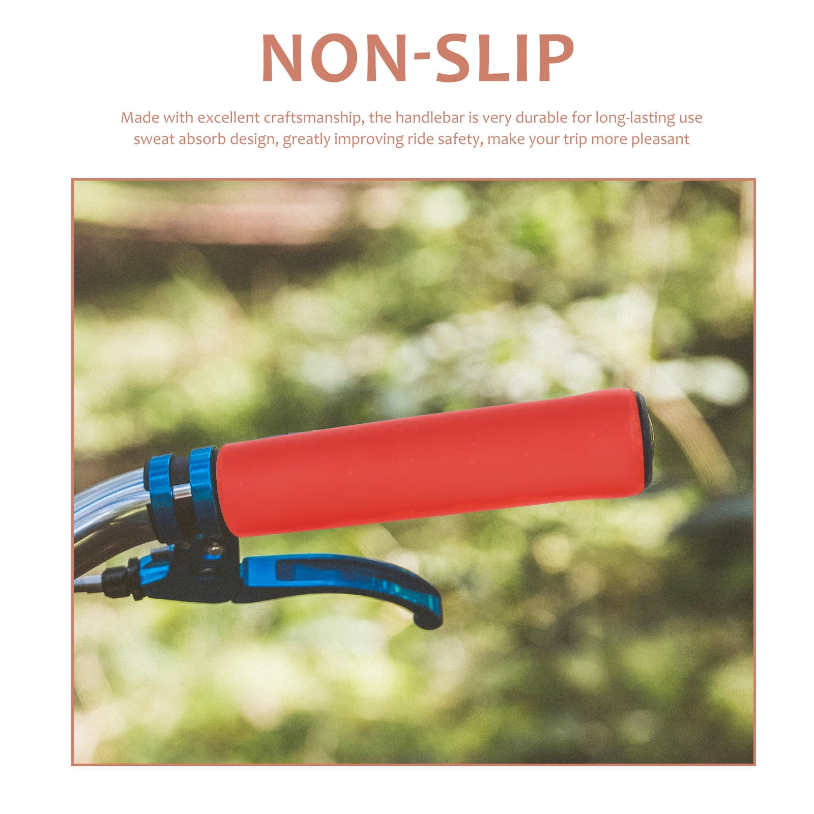 NICEXMAS 4Pairs Red Bike Handlebar Grip Silicone Anti Skid Protective ...