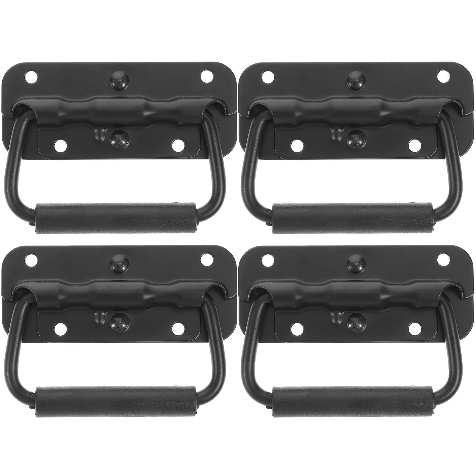 TINKSKY 4Pcs Spring Loaded Chest Handles Rectangular Black Iron Spring ...