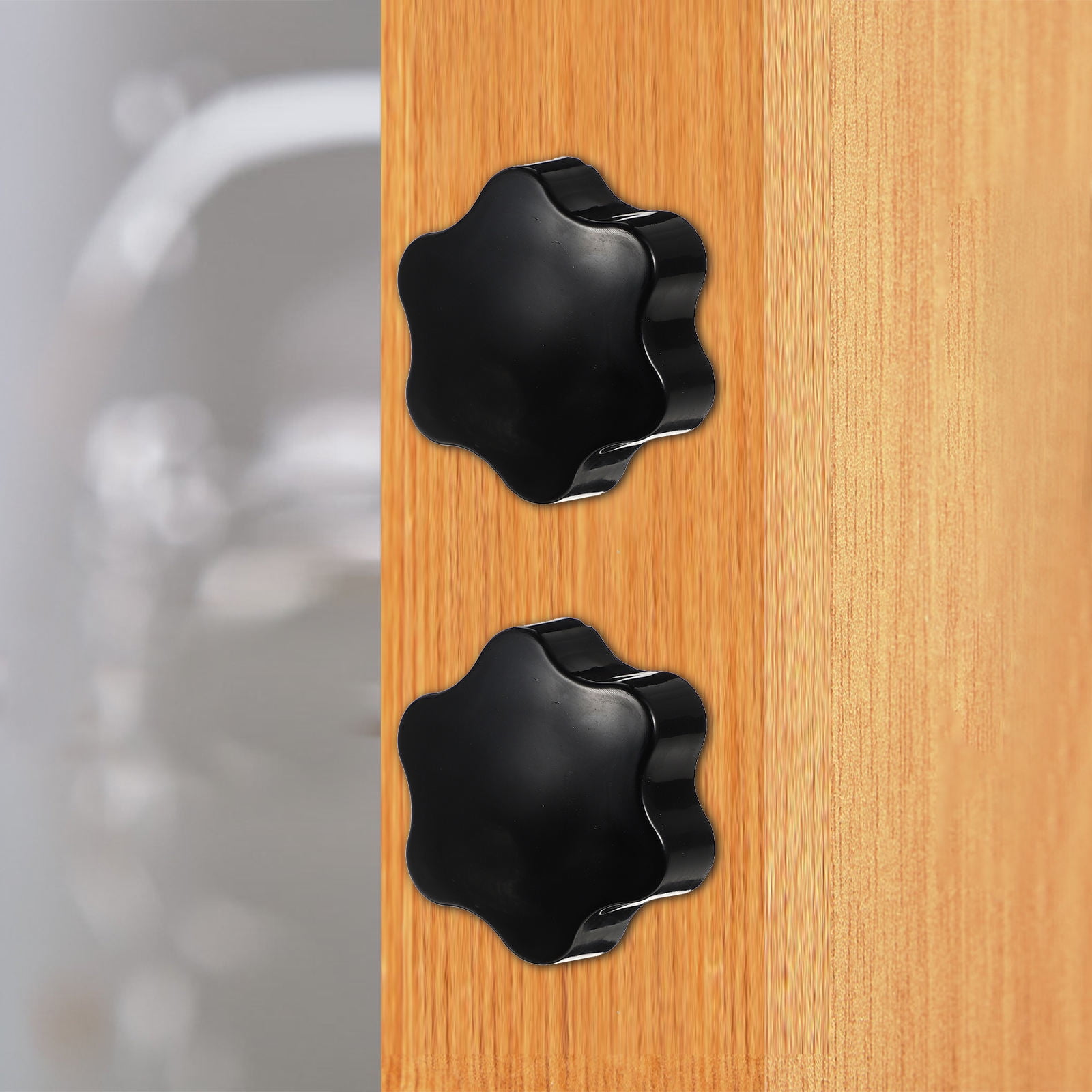 NICEXMAS 4Pcs Threaded Star Hand Knobs Plastic Screw Handles for ...