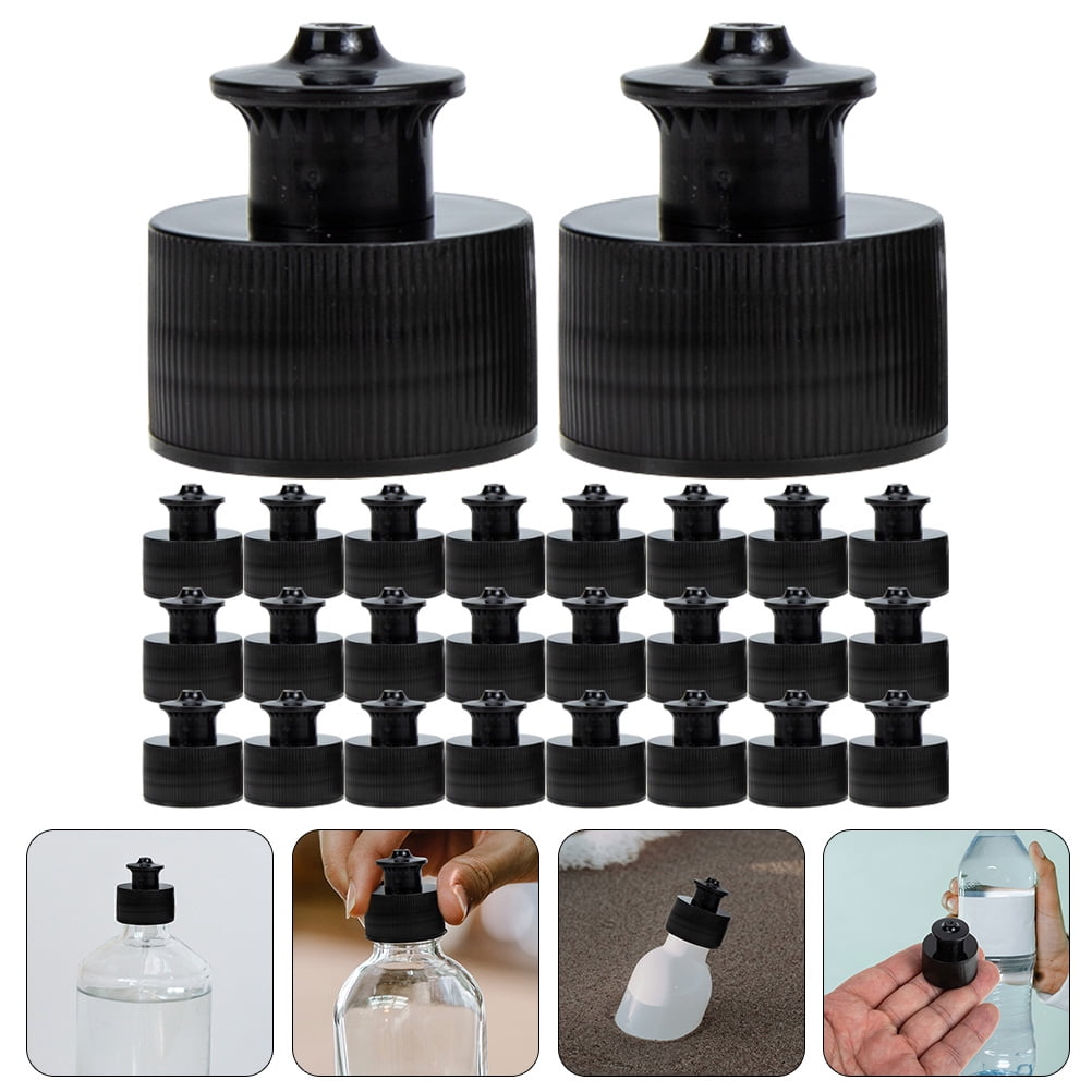 TINKSKY 50Pack Plastic Bottle Caps with Push Pull Mechanism for Home ...