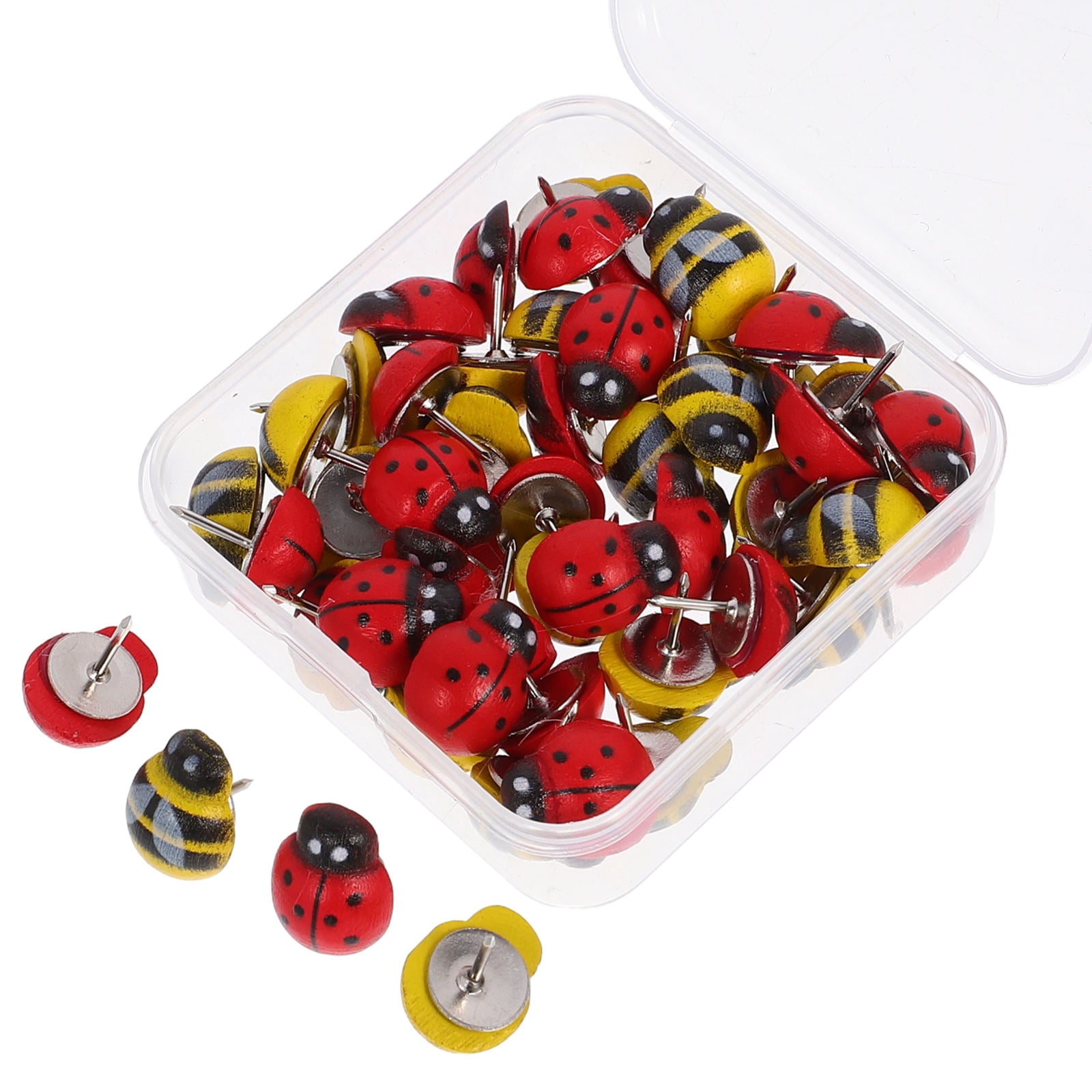 NICEXMAS Assorted Color Animal Shaped Push Pins Wooden Iron Fixers for ...