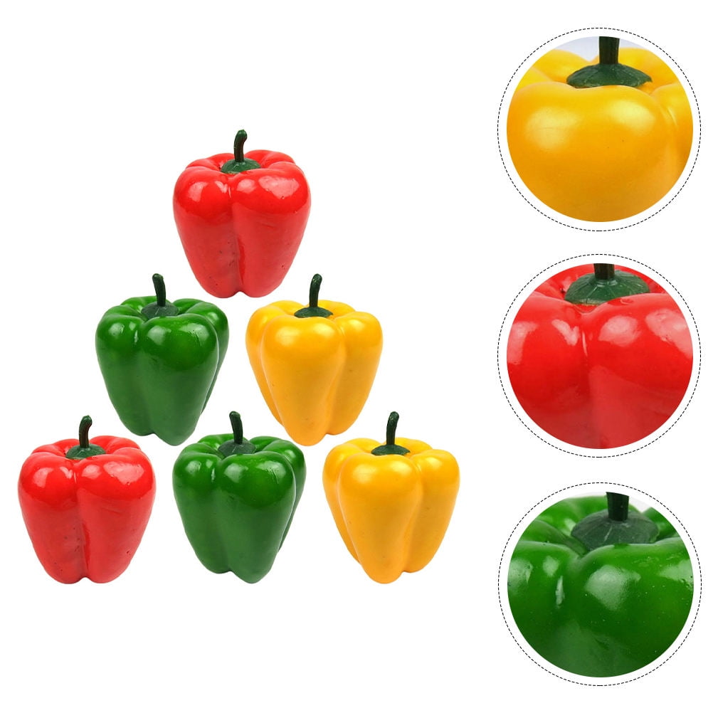 TINKSKY 6Pcs Artificial Bell Peppers for Home and Kitchen Decoration ...