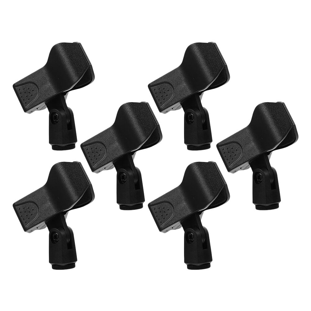 TINKSKY 6Pcs Plastic Spring Mic Clip Black Microphone Clamp for ...