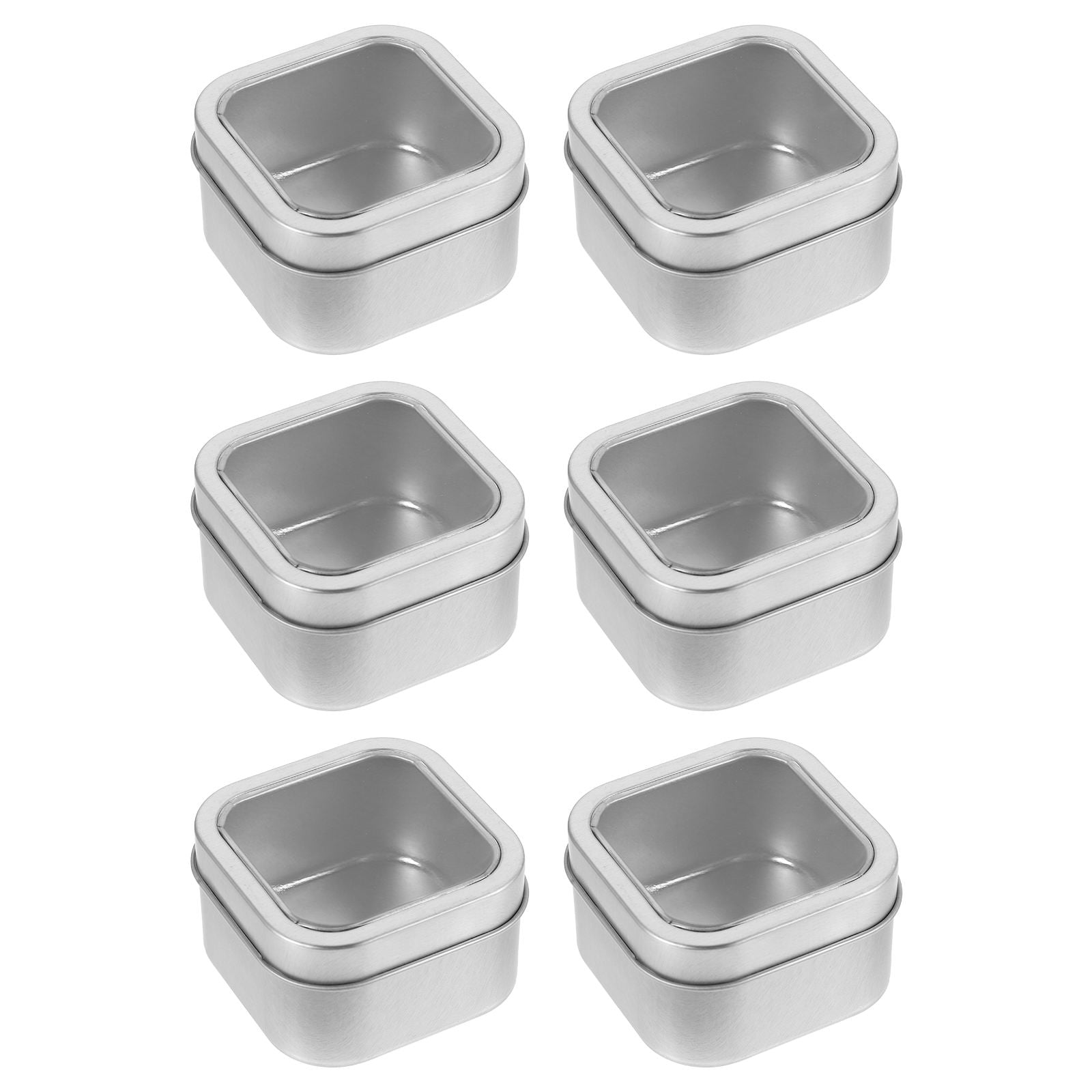 TINKSKY 6Pcs Tinplate Storage Containers with Clear Window Design for ...