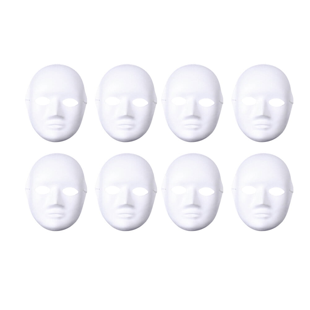 TINKSKY 8 Pcs Blank Masks Graffiti Masquerade Cosplay White Halloween ...