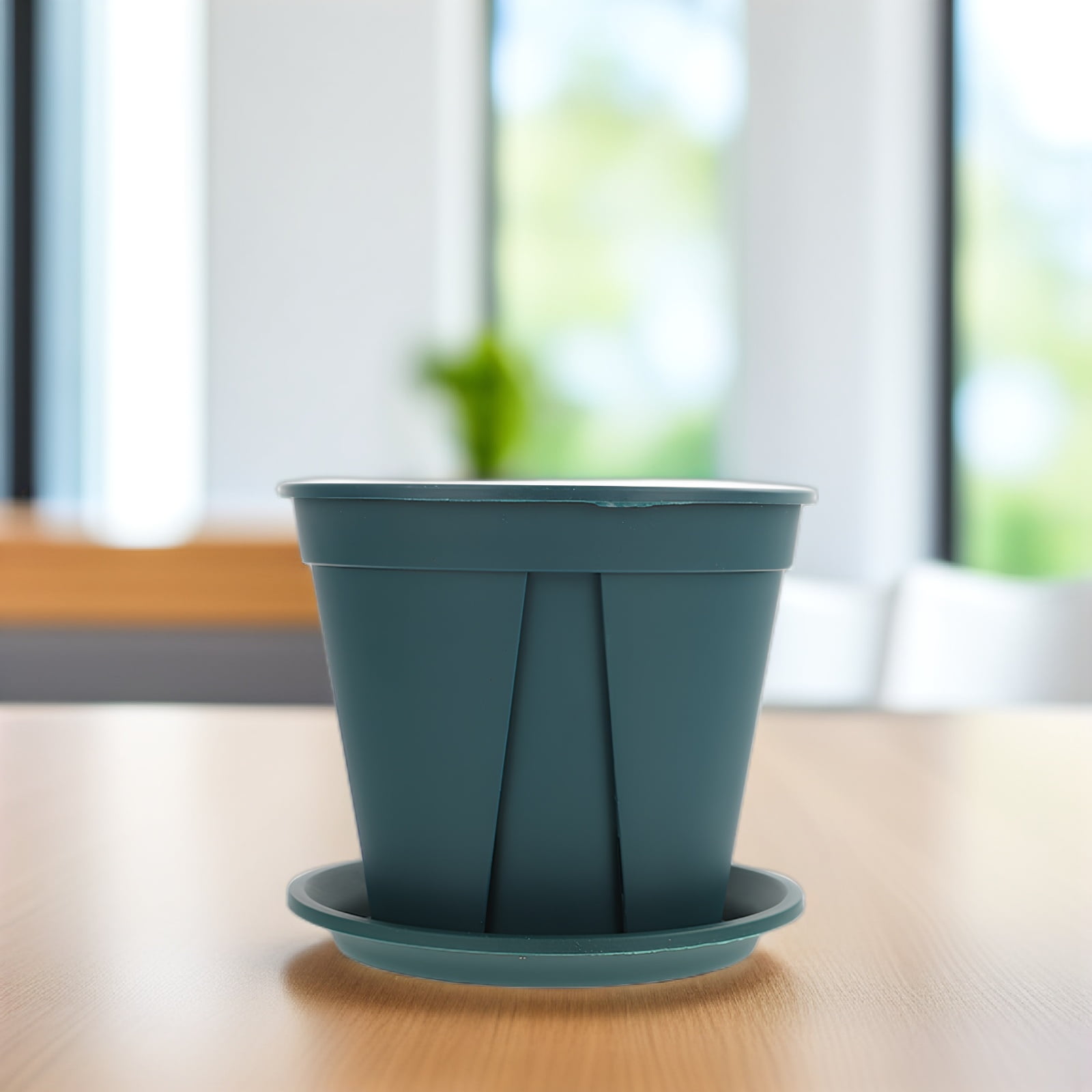 IMIKEYA 8 Sets Practical Gardening Pots Plants Green Plastic Round Set ...