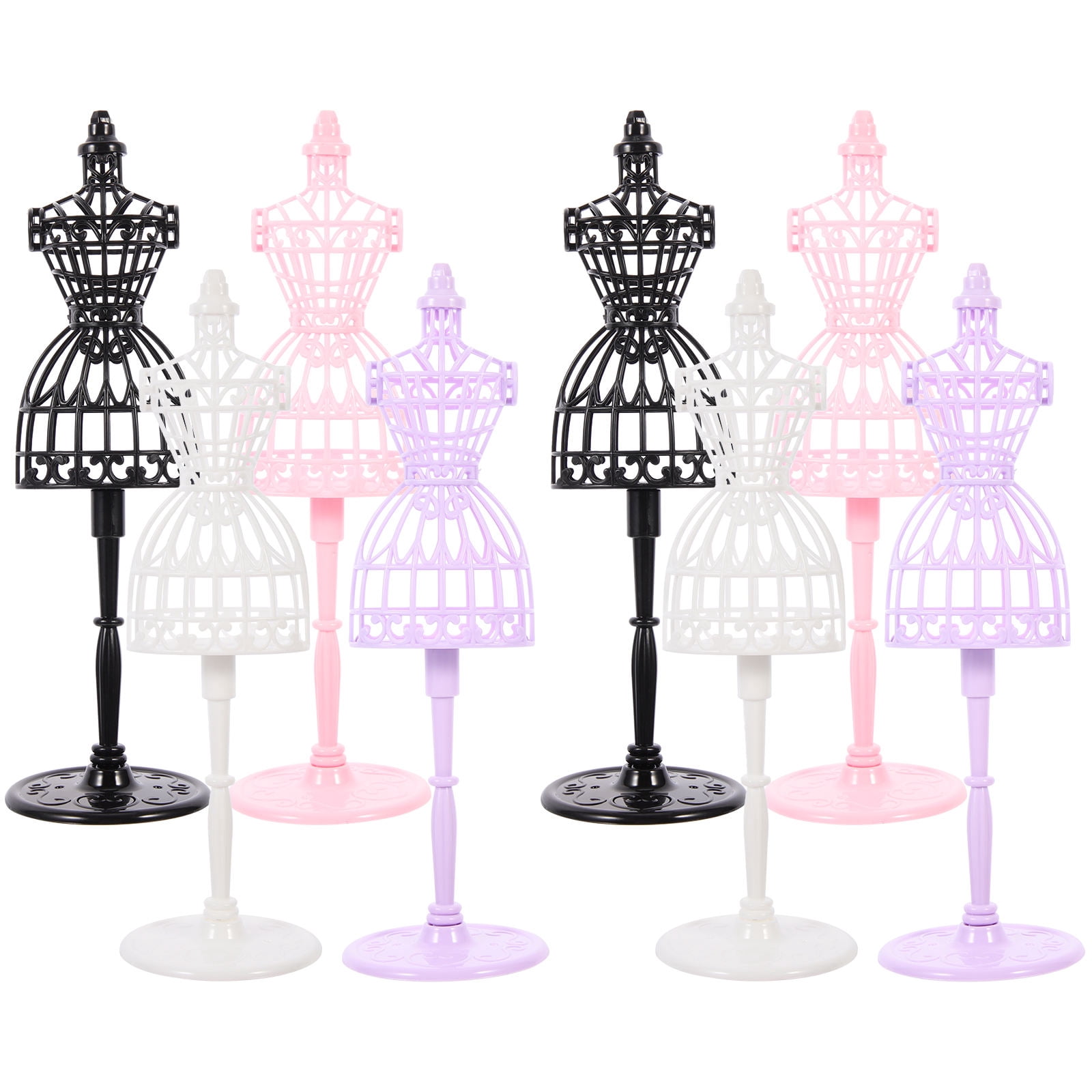 TINKSKY 8Pcs Doll Dress Support Mannequin White Mini Mannequin Model ...