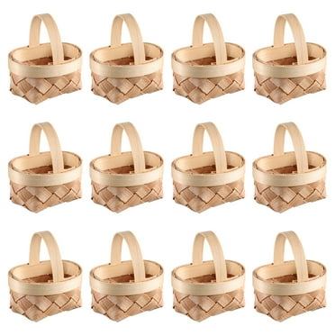 Homemaxs 12pcs Small Woven Baskets Wooden Candy Containers Mini Gift ...