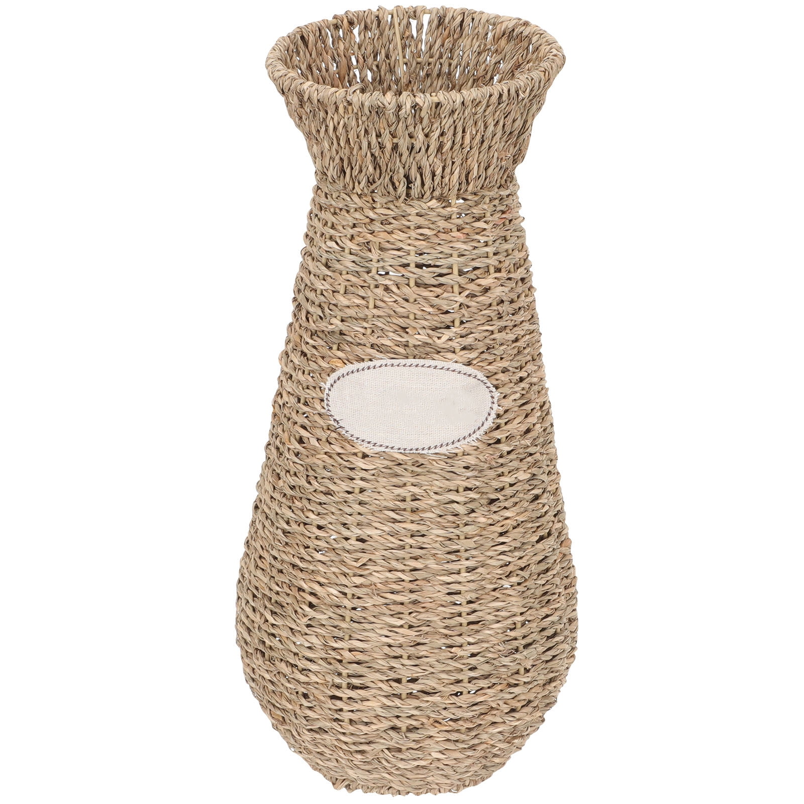 NICEXMAS Flower Vase Decorative Woven Vase Light Brown Grass Storage ...