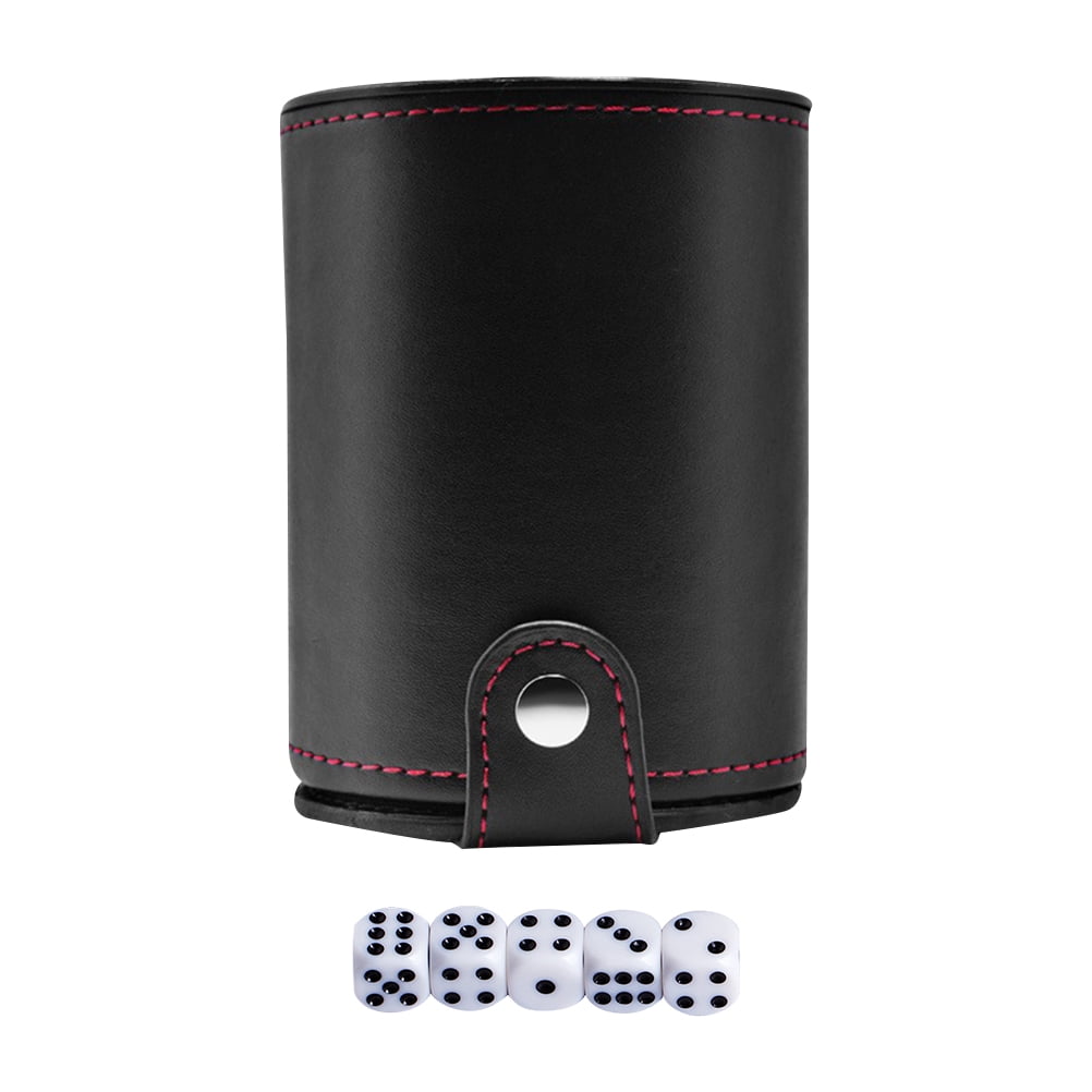WASHWEPE Black PU Leather Dice Cup for Party Use Lightweight and with ...