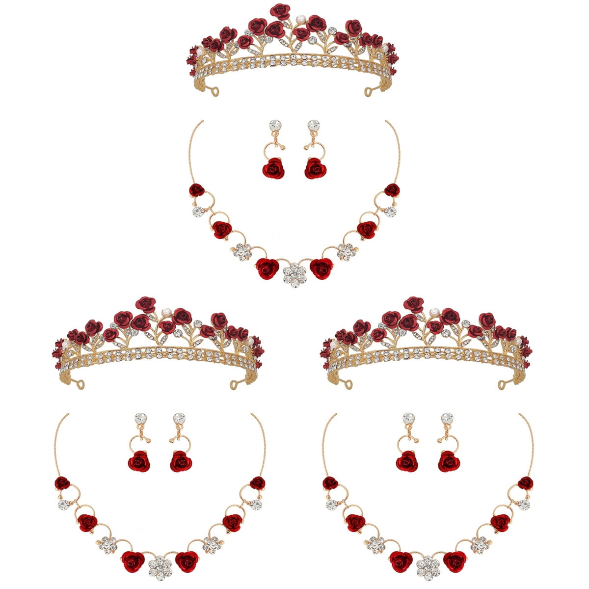 TINKSKY Flower Headbandgirls Tiara Rose Crystal Coronas Tiaras Baroque ...
