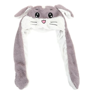 Eutuxia Soft Bunny Ears Hat, Moving Rabbit Plush Toy Cap, Fluffy ...
