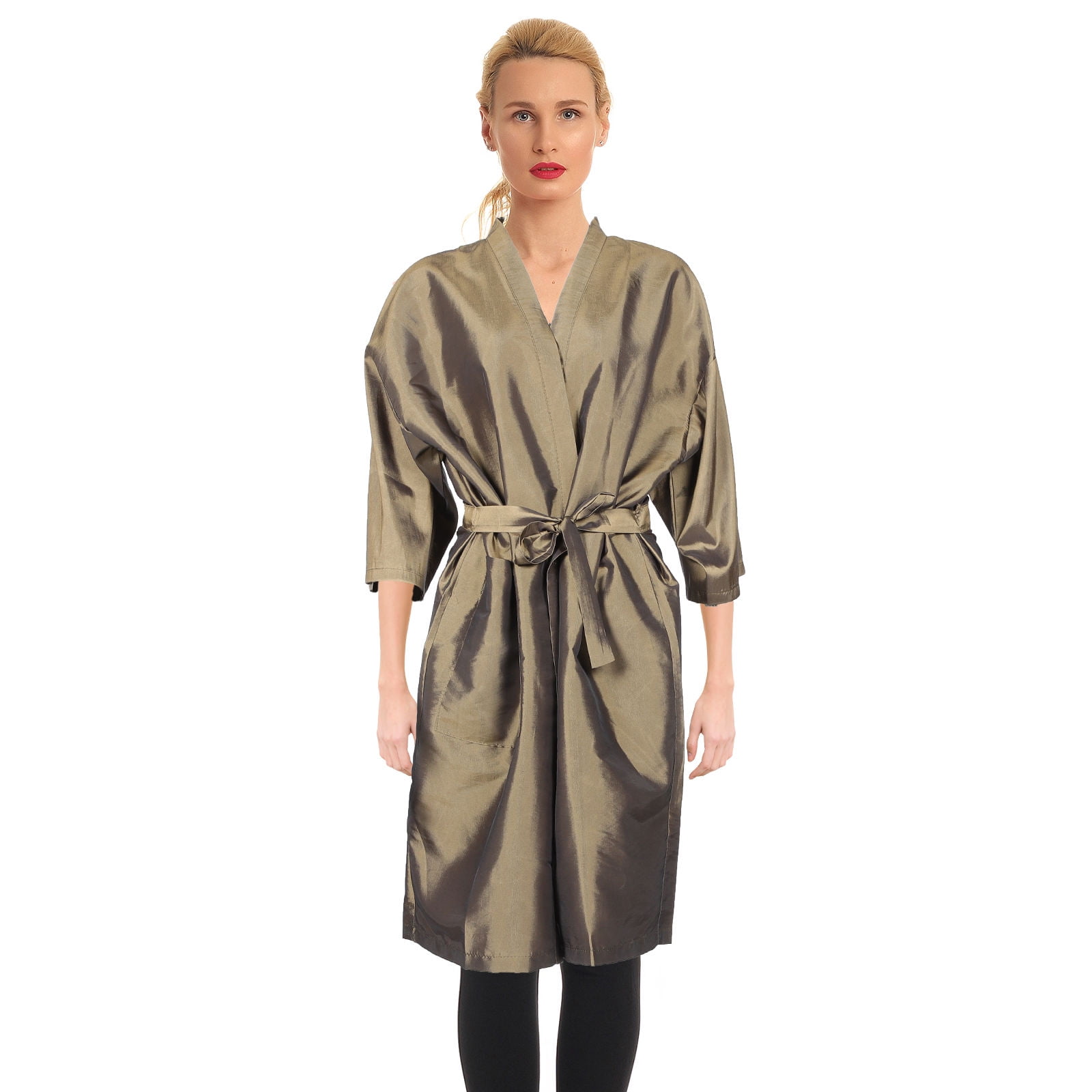 TINKSKY Salon Smocks Stylists Golden Nylon Haircut Capes for Customers ...