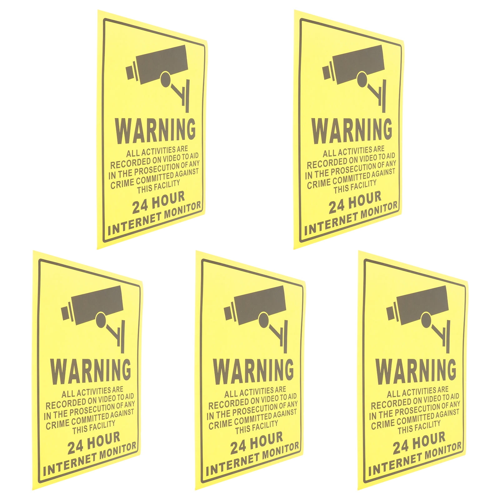 NICEXMAS 5Pcs Cctv Camera Warning Sticker Assorted Color Reminding Sign ...