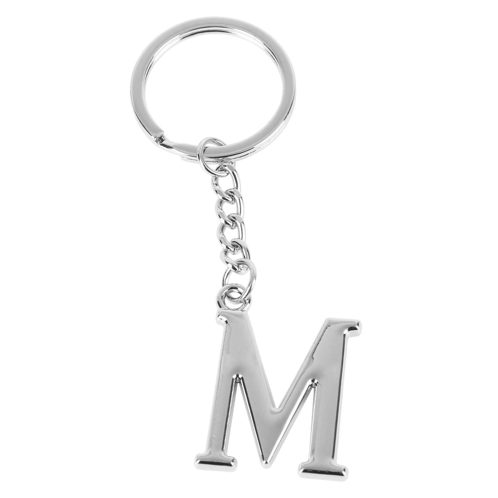 TINKSKY Simple Stylish Letter M Key Chain Metal Key Ring Alphabet Keychain Bag Pendant Charm ...