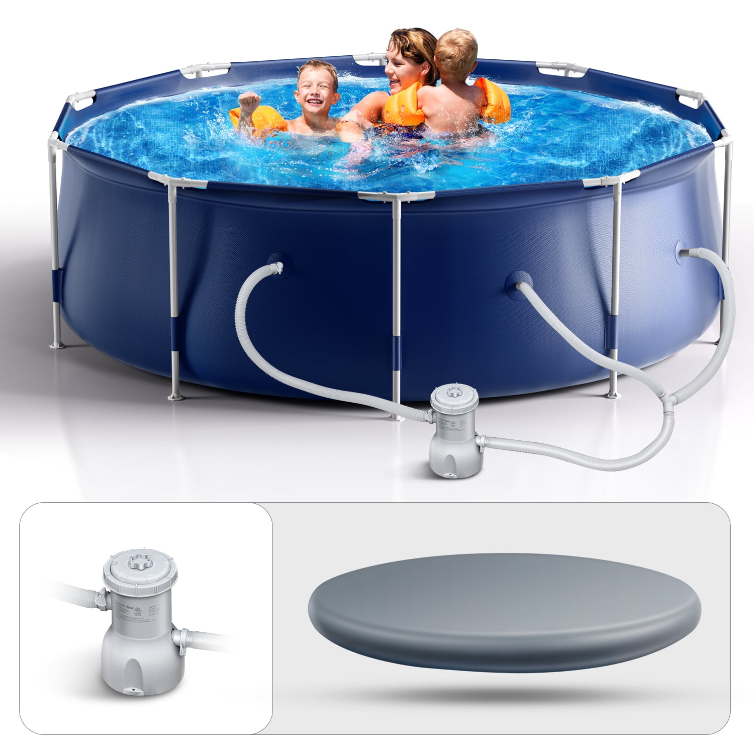 TINSUN Round Framed Swimming Pool 10' X 30" Round Pool Above Ground ...