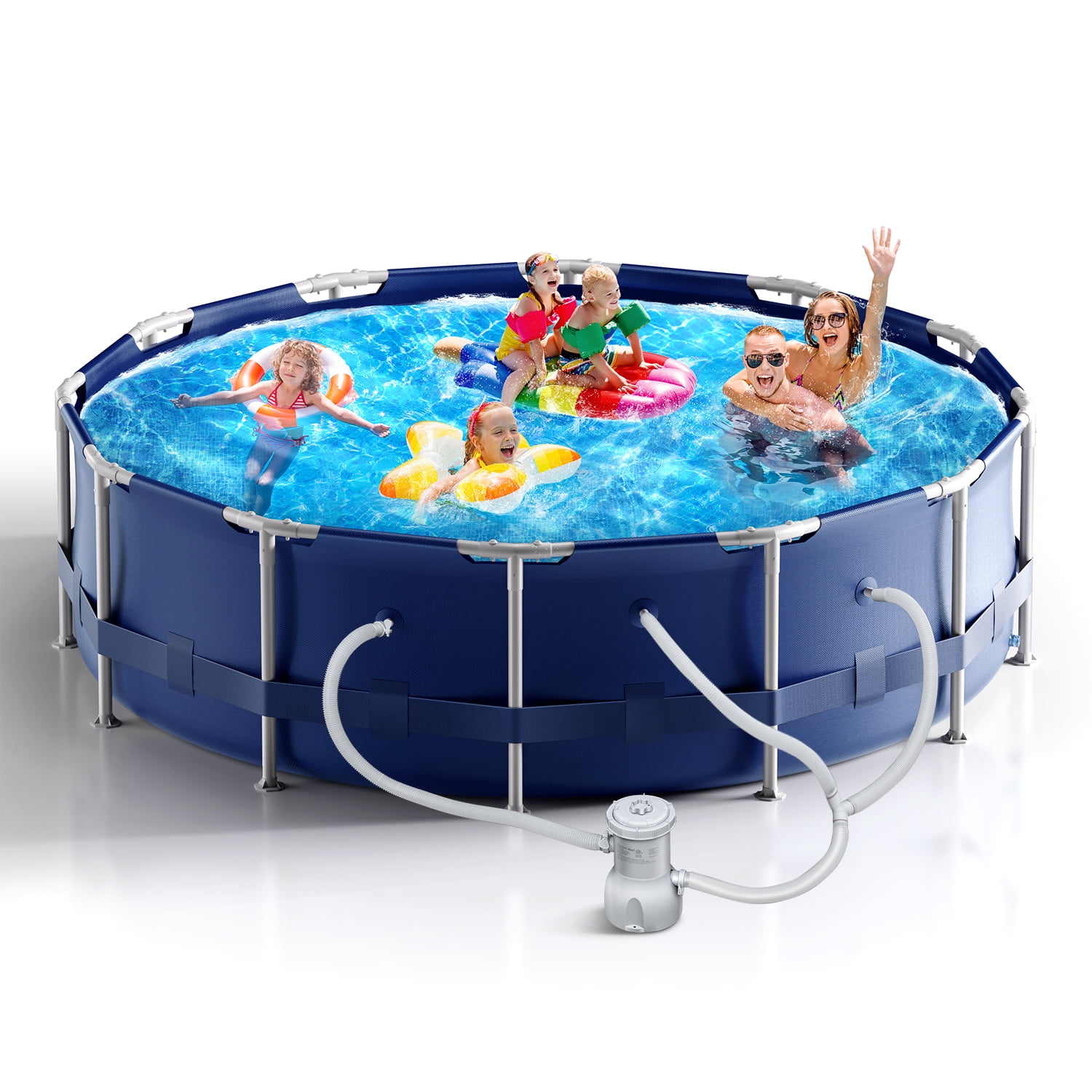 TINSUN Round Framed Swimming Pool 12' X 33" Round Pool Above Ground ...