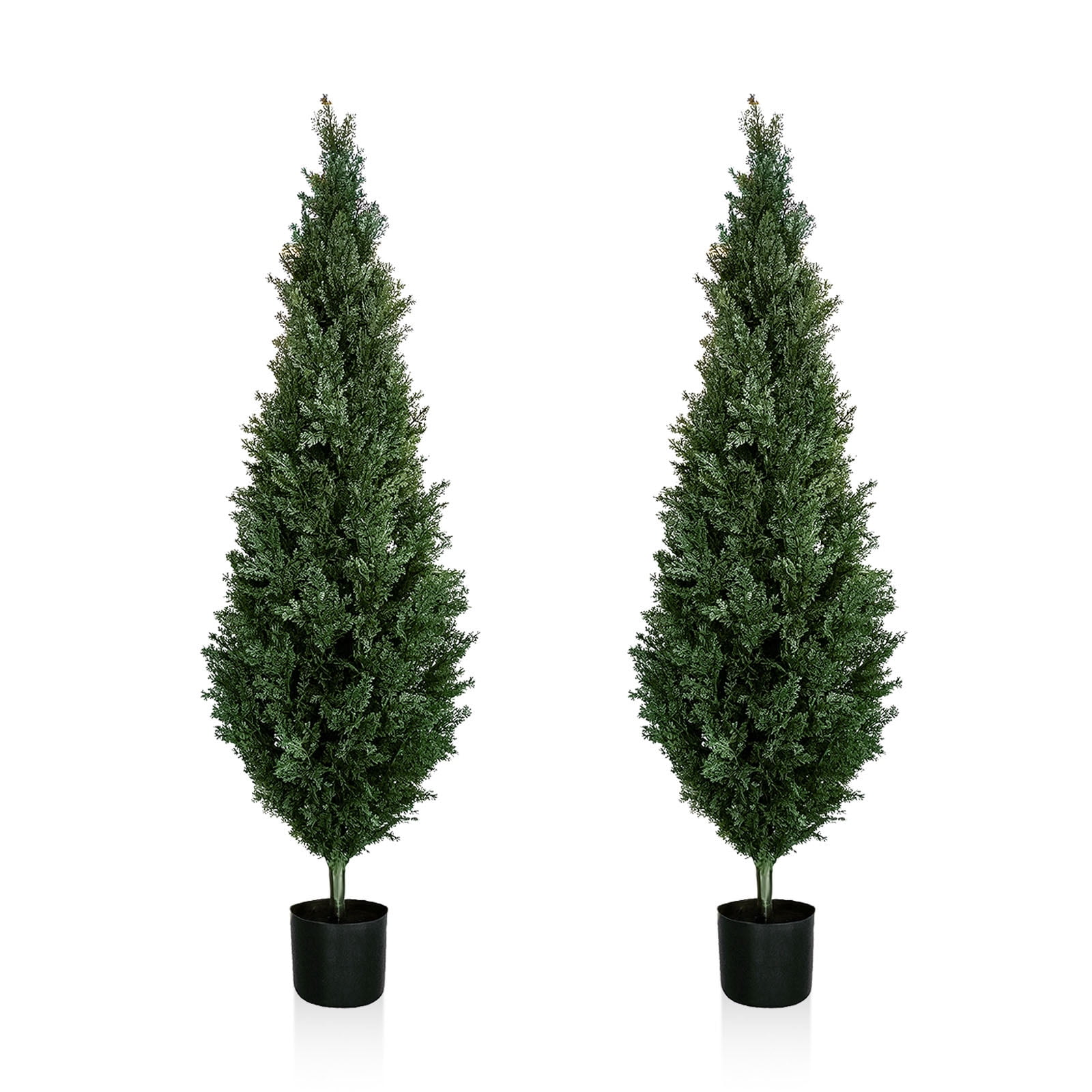 Tintec Artificial Cedar Trees, 4ft Tall, Potted, Durable for Indoor and ...