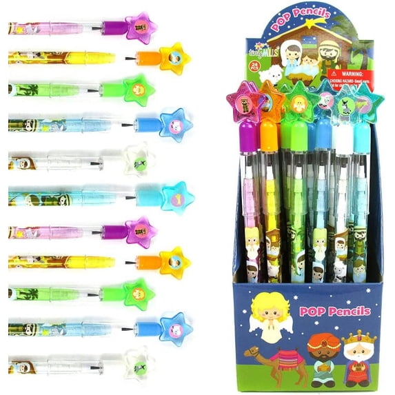 TINYMILLS 24 Pcs Nativity Religious Christmas Holiday Multi Point ...