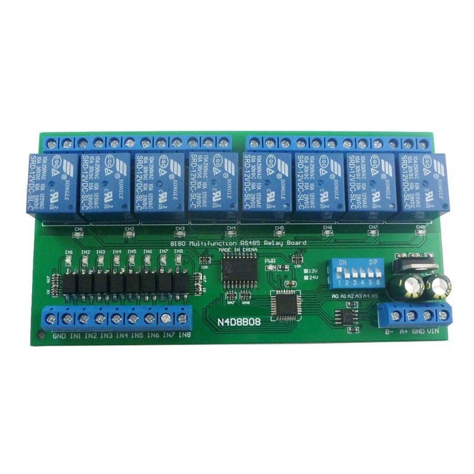 TINYSOME 12V 24V UART RS485 Relays Module Inputs 8 Outputs Isolation ...