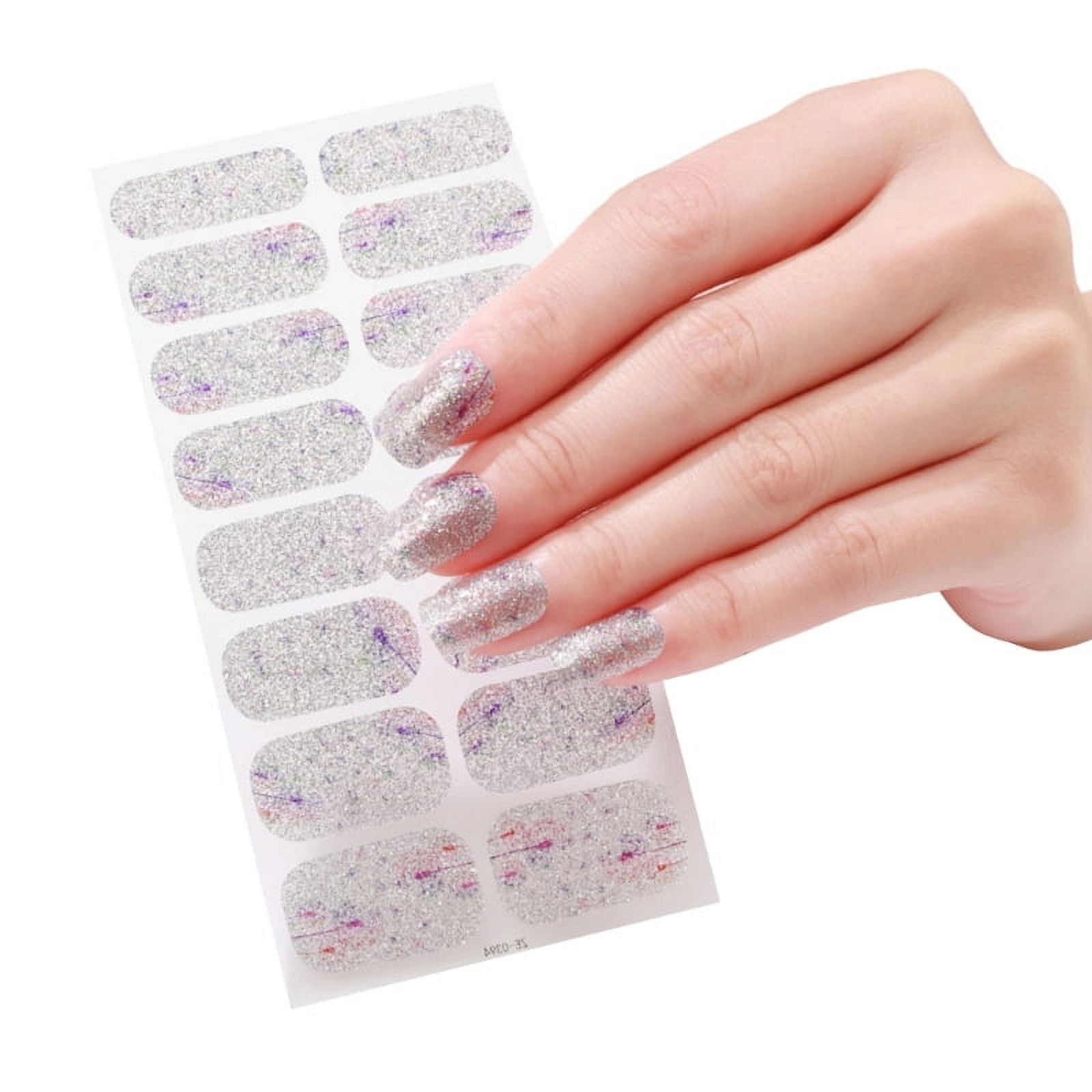 TINYSOME 16 Strips Nail Polish Sticker UV Lamp Required Nail Polish ...