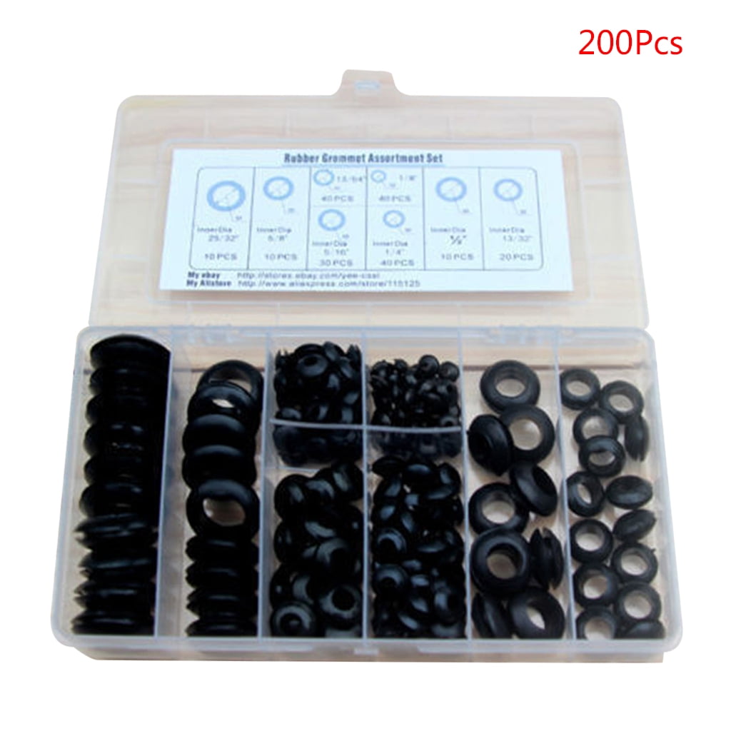 TINYSOME 200Pcs Round Rubber Grommet Assortment Kit for Automotive ...