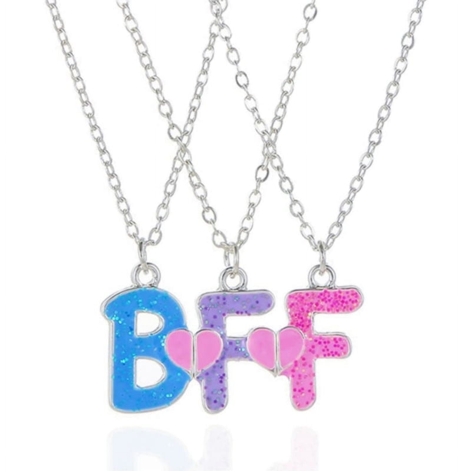 TINYSOME 3 Pieces-set Friend Friendship Necklace Metal Chain BFF Letter ...