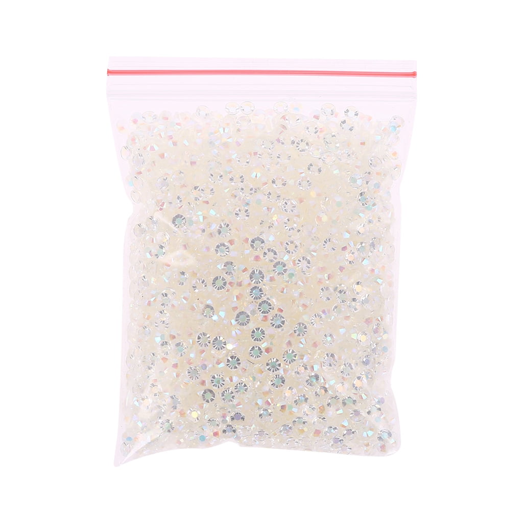 TINYSOME 5000pcs White Gradient Flat Back Gems Round Crystal ...