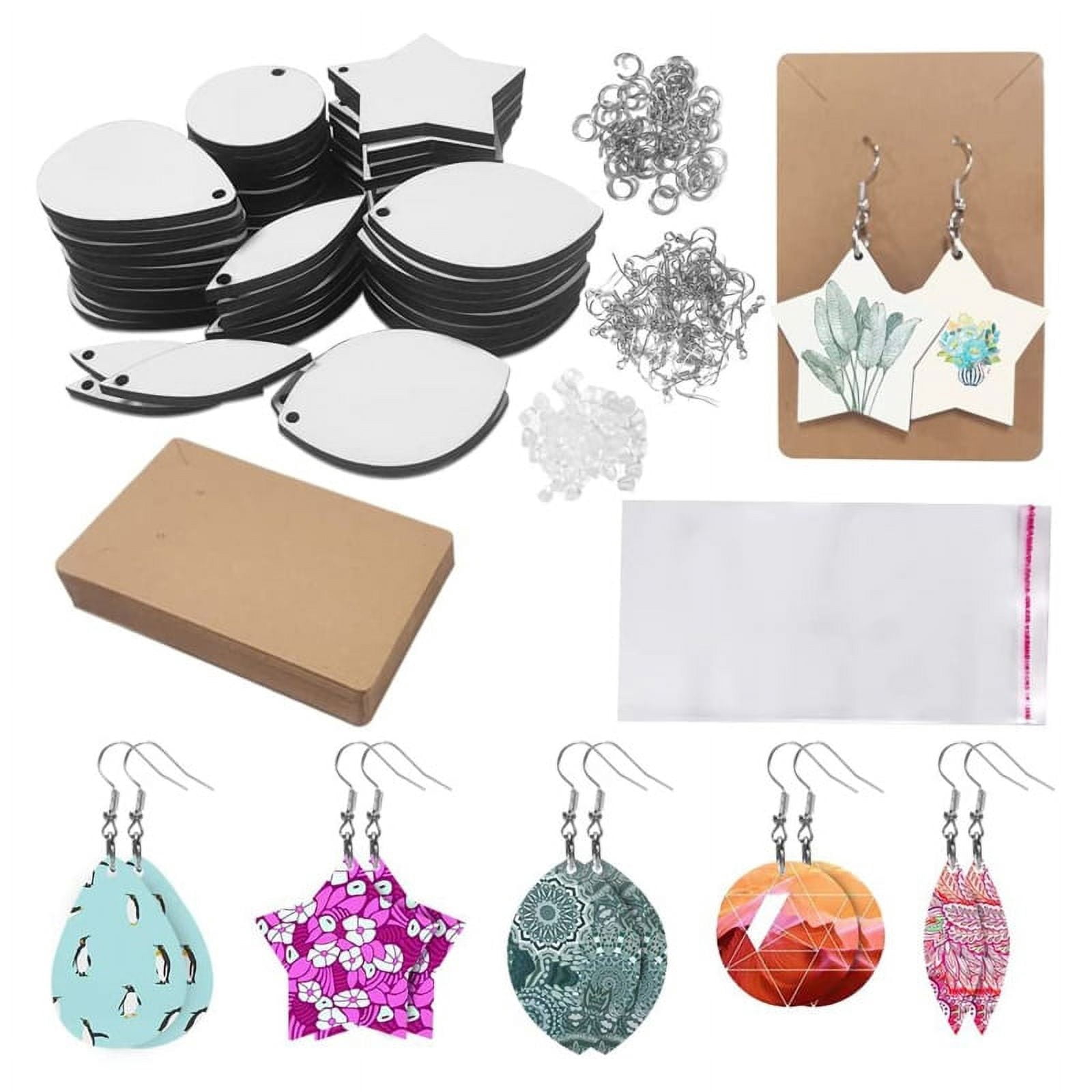 TINYSOME 50x Sublimation Printing Earring Teardrops Star Heart Leaf ...