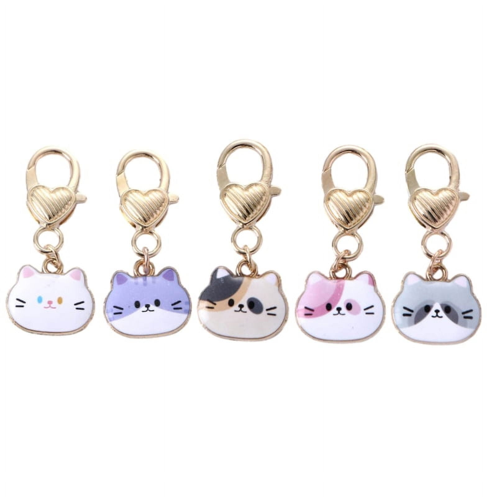 TINYSOME 5pcs Enamel Cat Locking Knitting Stitches Markers Metal ...