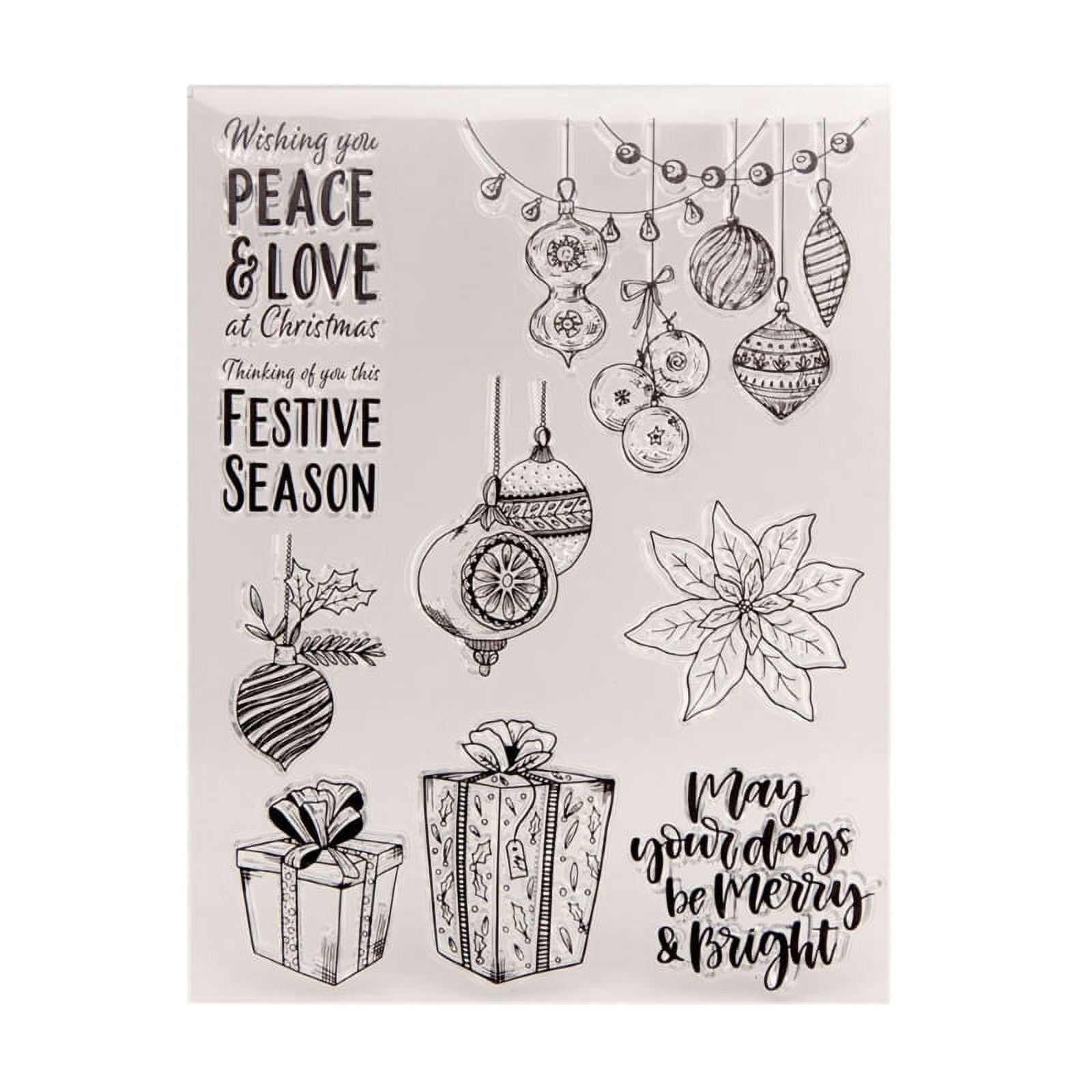 TINYSOME Christmas Theme Silicone Clear Stamps for Card Making ...
