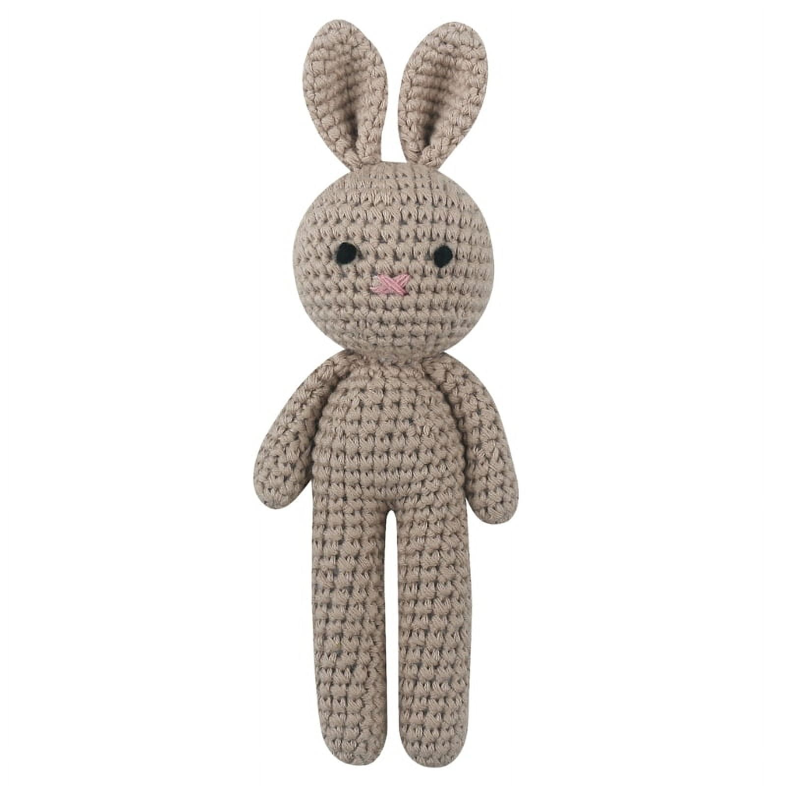 TINYSOME Crochet Doll Bunny Toy for Baby First Stuffed Animal Newborn ...